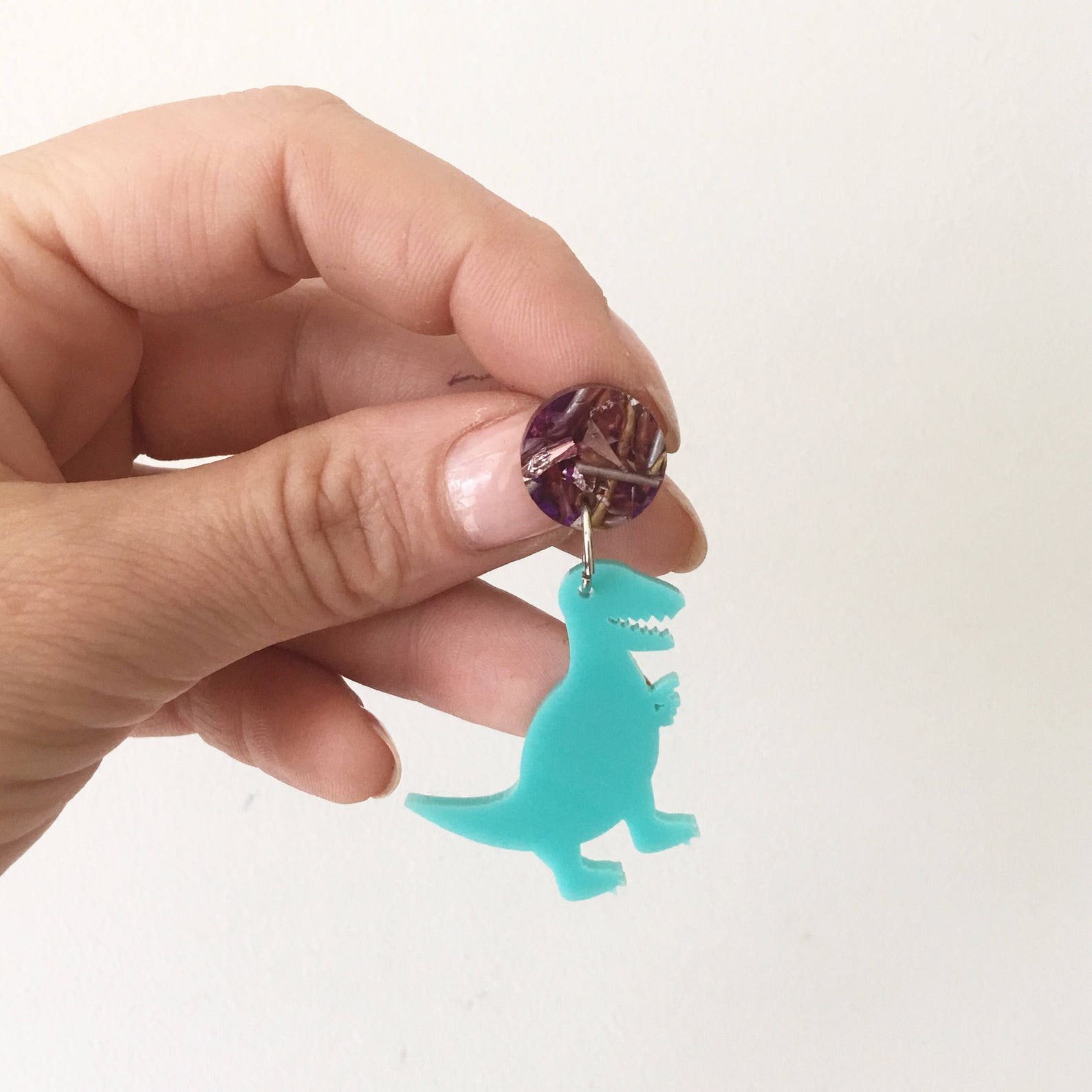 Acrylic Earrings T-rex Dinosaur Earrings Long Earrings Reptile | Etsy