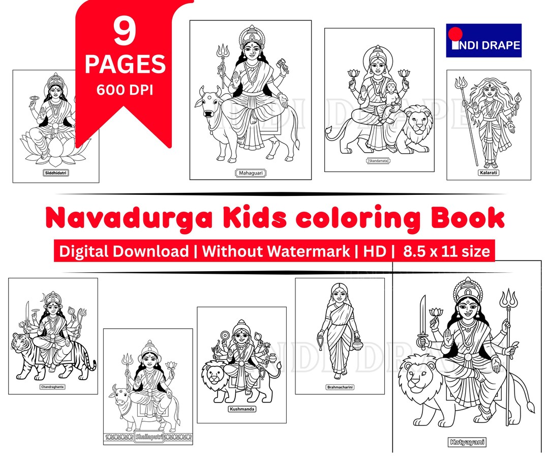 Buy Navadurga Kids Coloring Book | Navratri, Diwali Line Art Activity ...