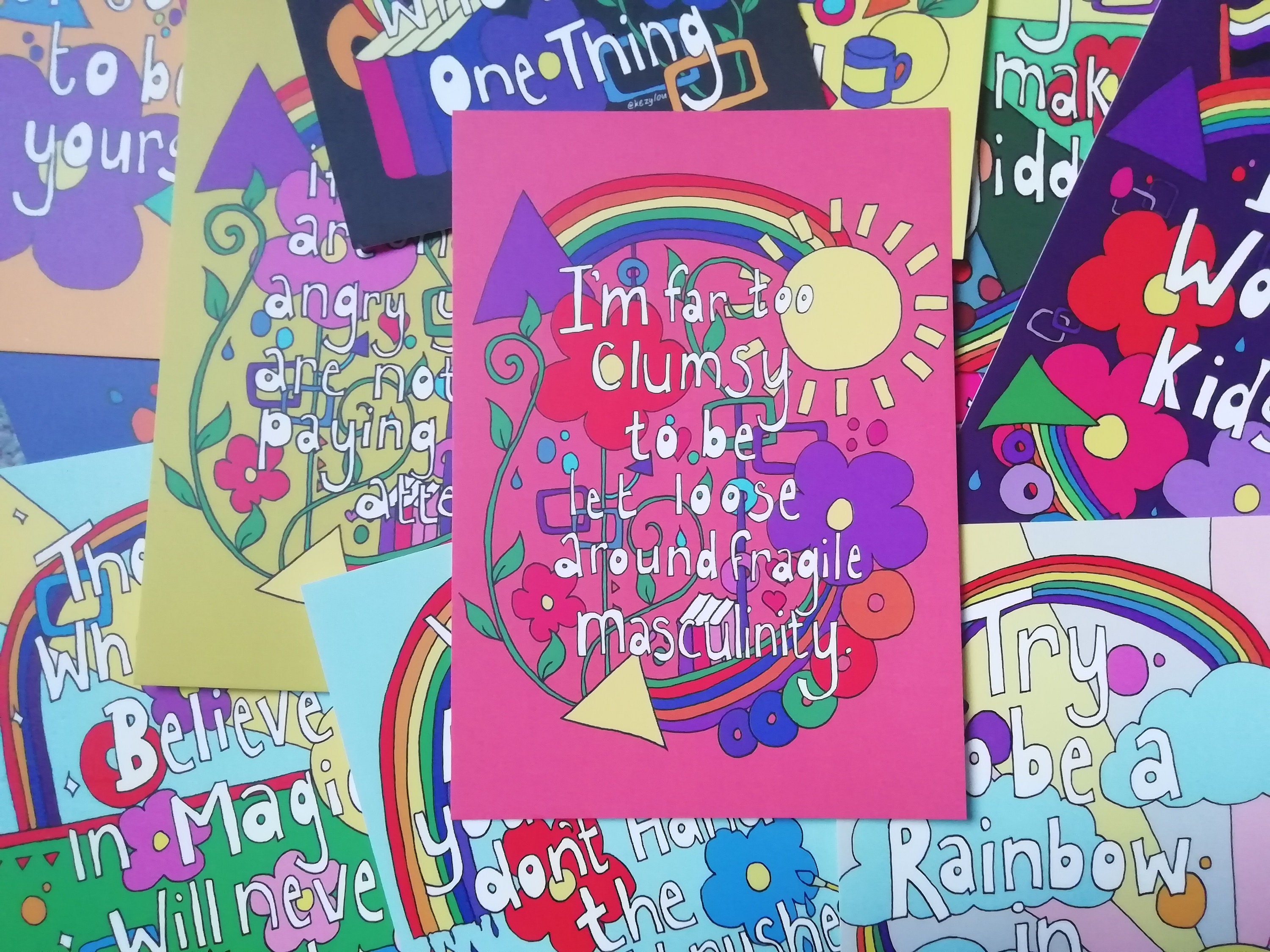 Fragile Masculinity, Positive Quote Illustration, Digitally Coloured ...