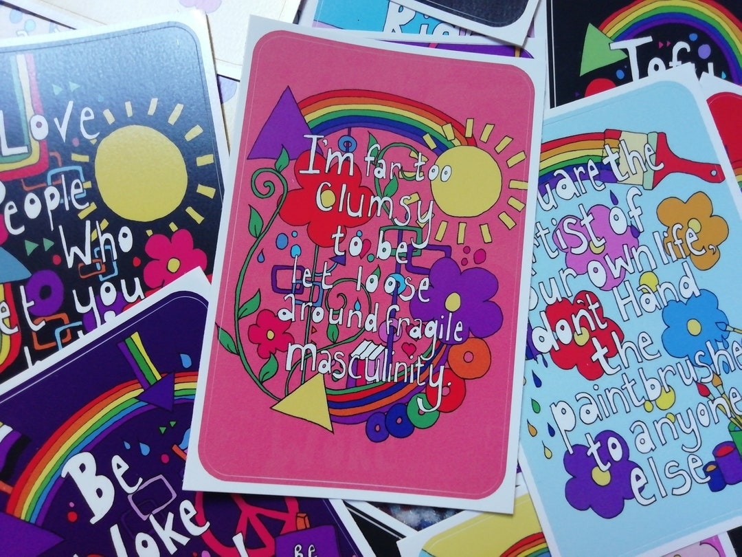 Fragile Masculinity Quote Illustrated Sticker - Etsy