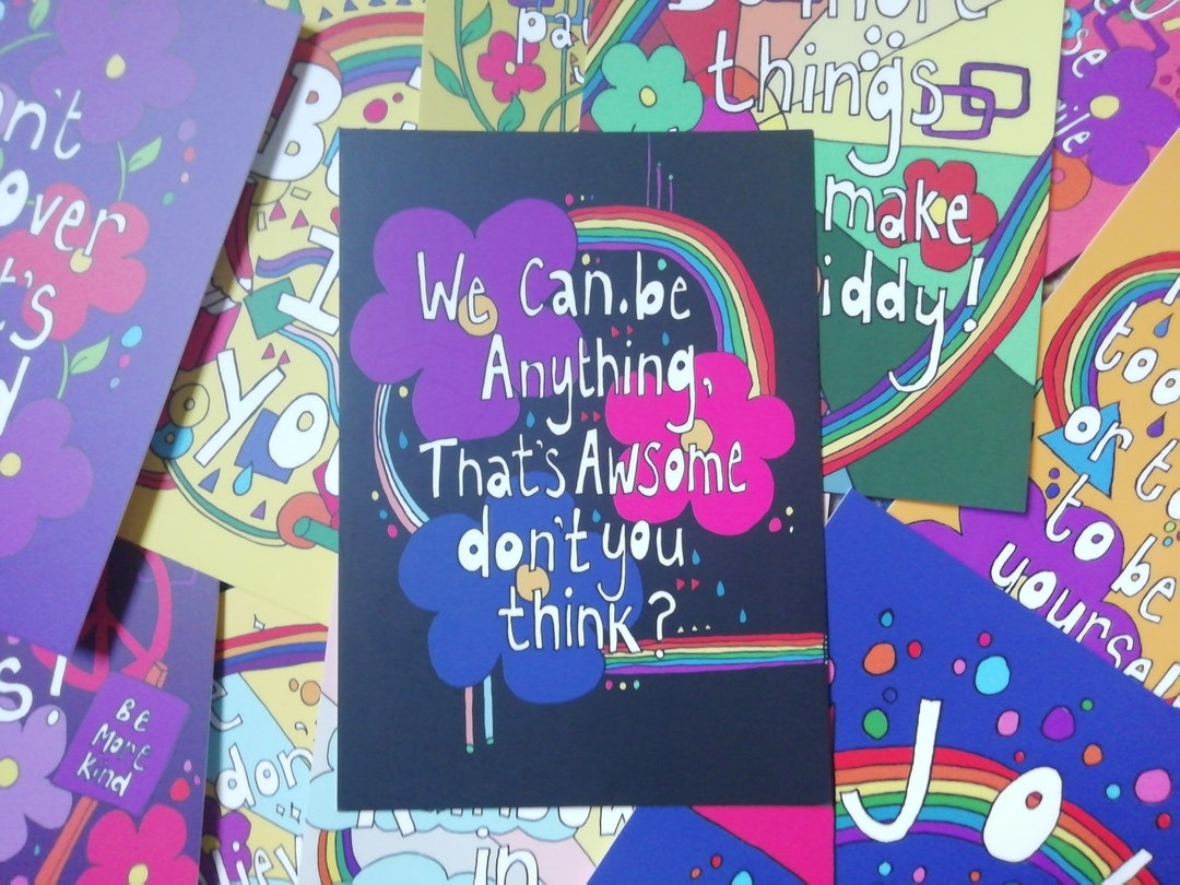 We Can Be Anything , Positive Quote Illustration, Digitally Coloured ...