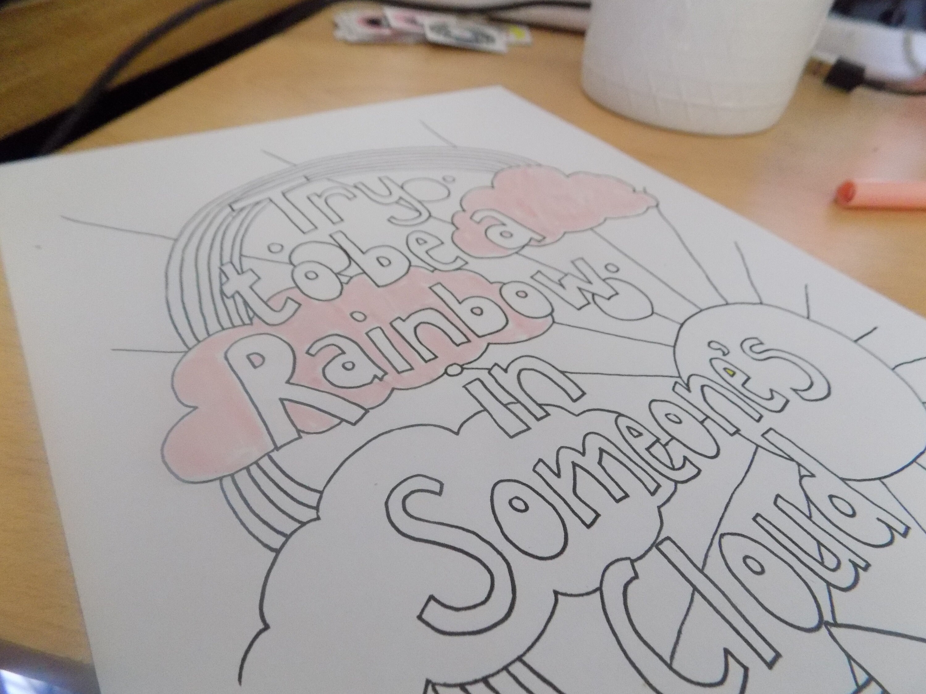 Positive Quote Colouring Page, Printable Colouring Page, try to Be A ...