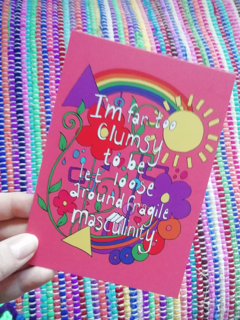 Fragile Masculinity, Positive Quote Illustration, Digitally Coloured ...