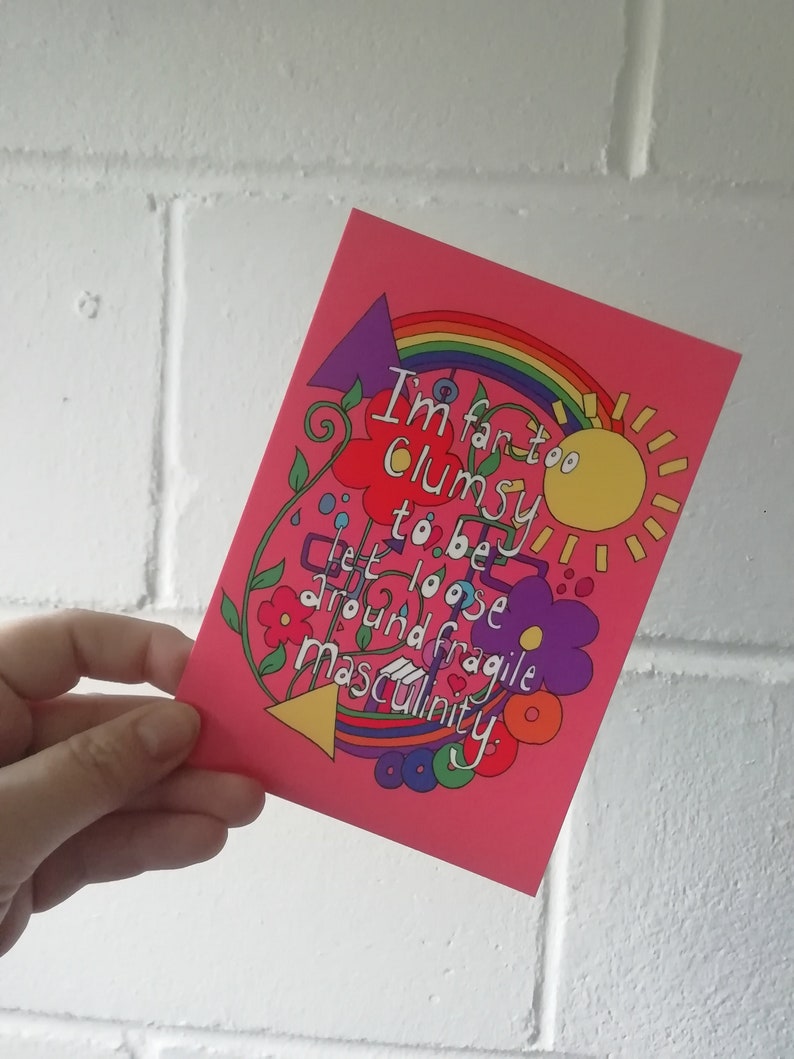 Fragile Masculinity, Positive Quote Illustration, Digitally Coloured ...