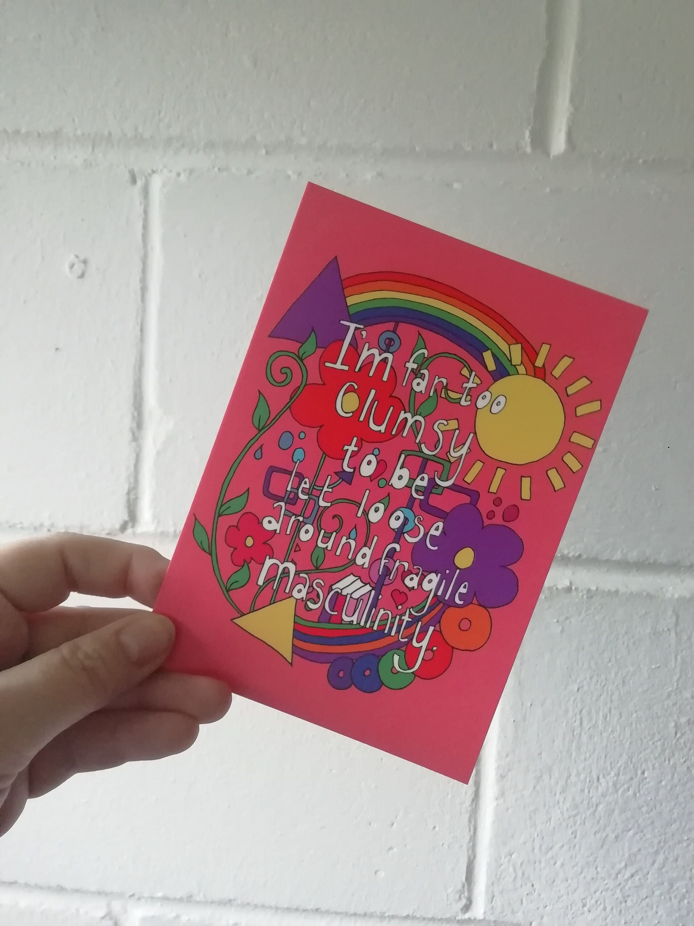 Fragile Masculinity, Positive Quote Illustration, Digitally Coloured ...