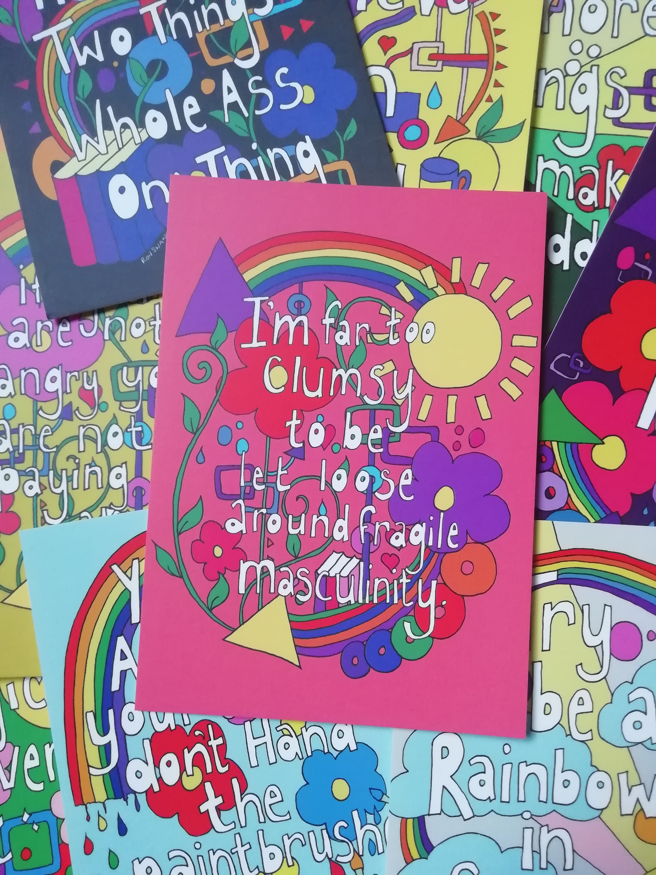 Fragile Masculinity, Positive Quote Illustration, Digitally Coloured ...