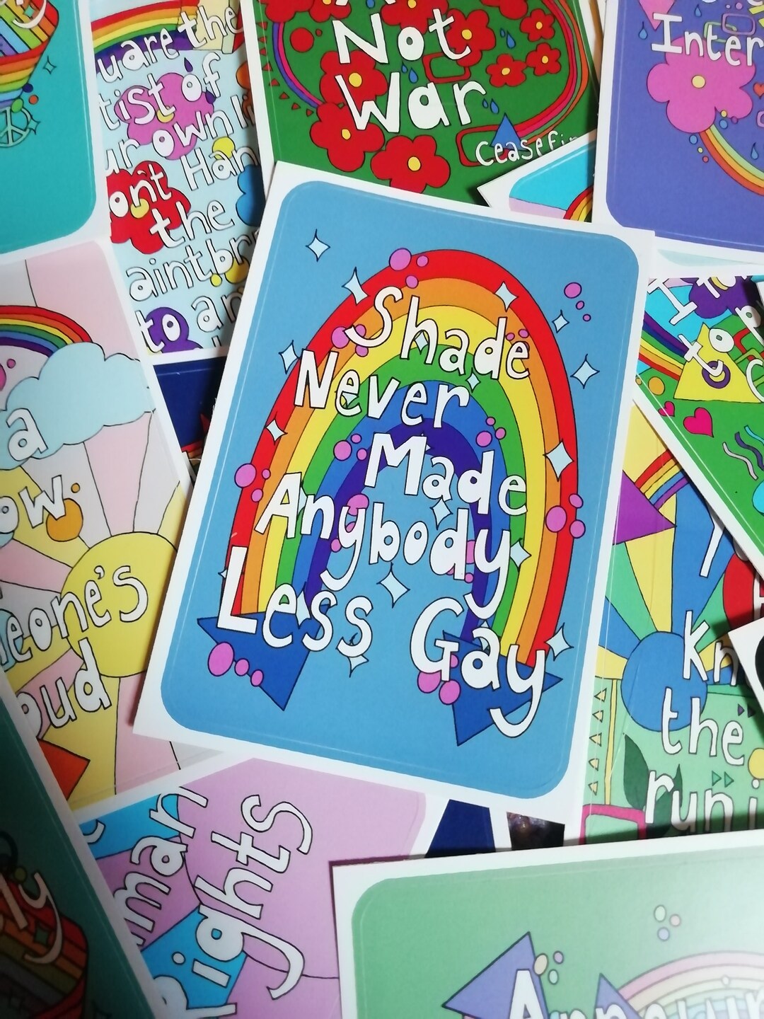 Shade Never Made Anybody Less Gay Quote Illustrated Sticker - Etsy