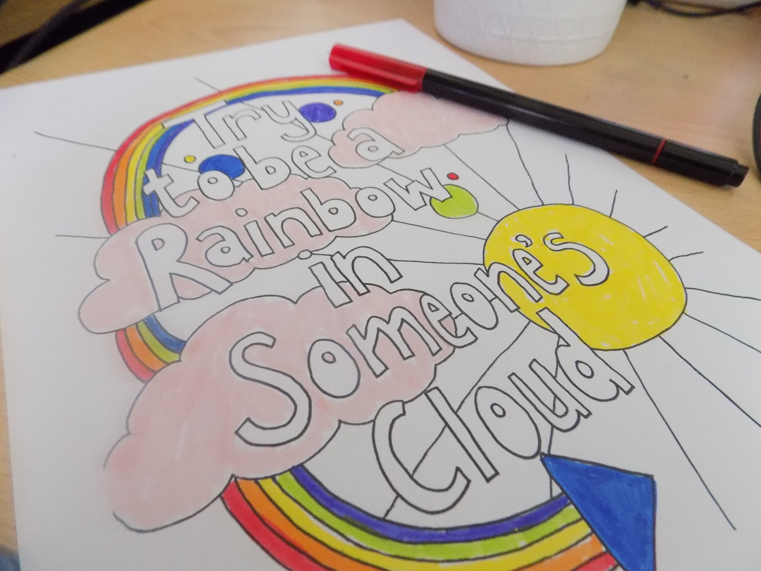 Positive Quote Colouring Page, Printable Colouring Page, try to Be A ...