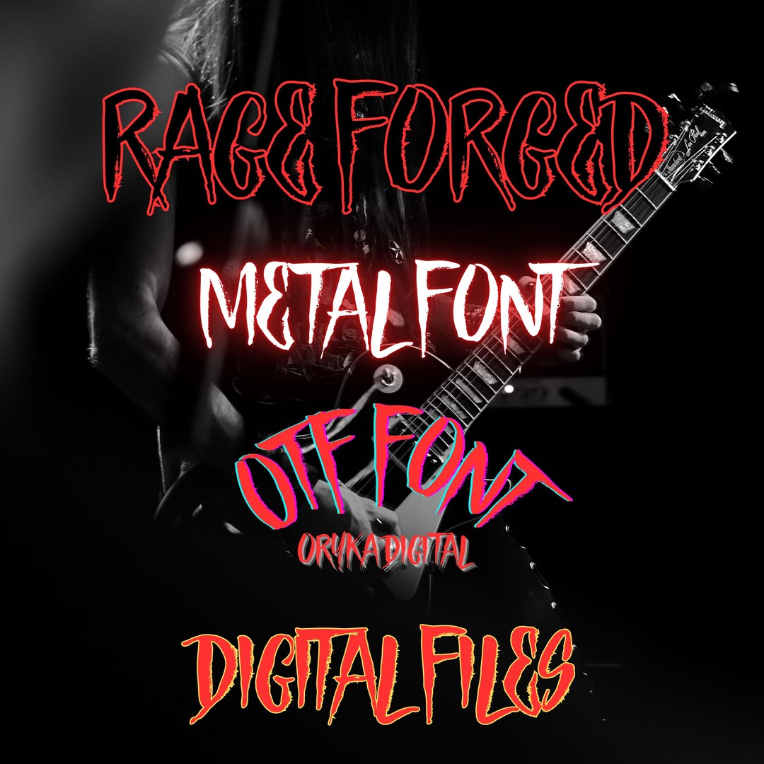 Thrash Metal Typeface – Aggressive Angular Lettering (OTF, TTF) - Etsy