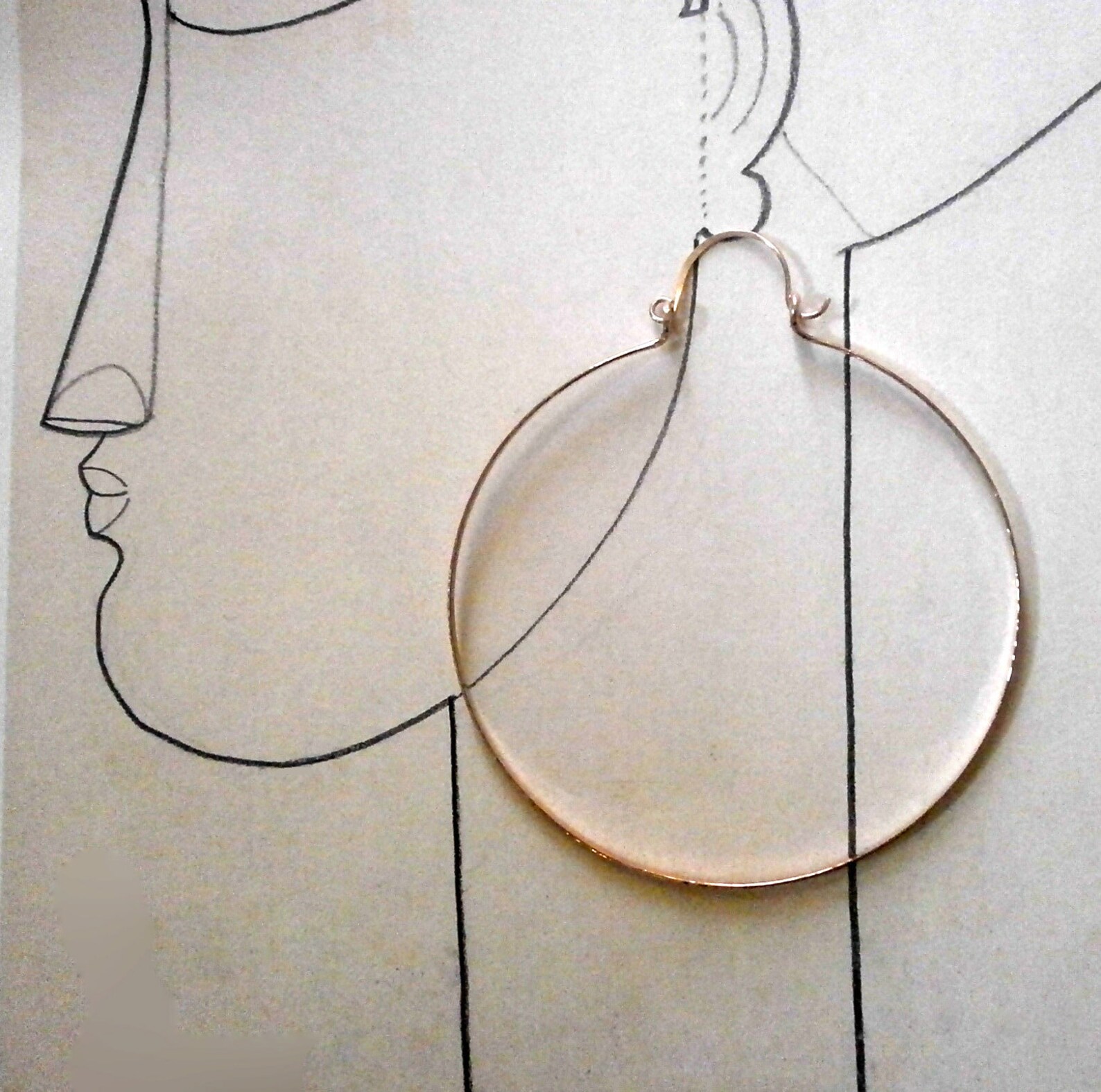 Big Rose Gold Hoops 3 14k Rose Gold Fill Hinged Hoops Large Hammered ...