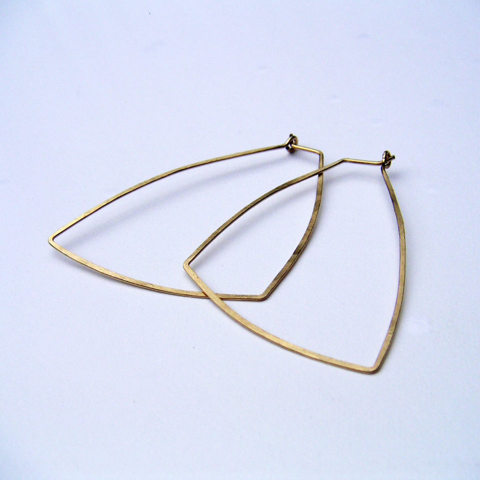 Sterling Silver Triangle Hoops Triangle Earrings Geometric - Etsy