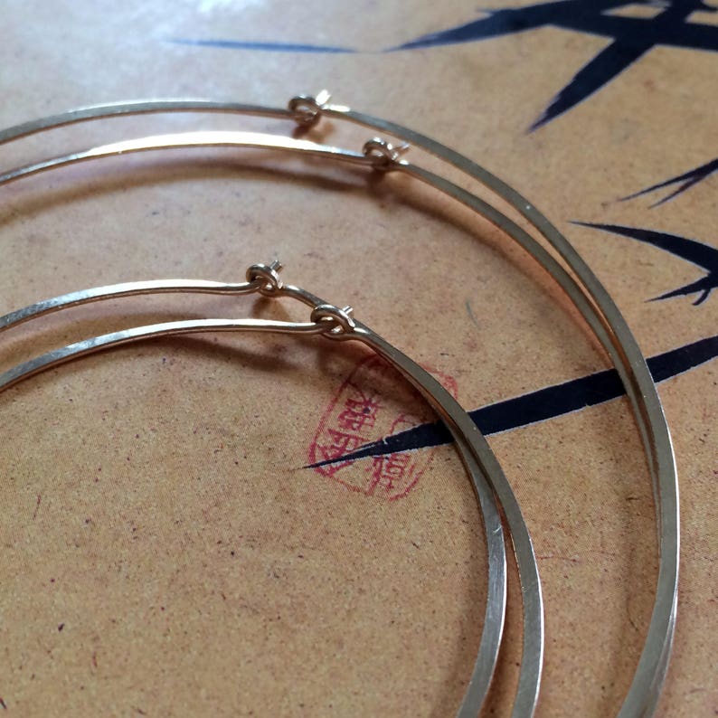 Artisan Hammered Gold Hoops Big Gold Hoops Large 14k Gold Fill Hoops ...