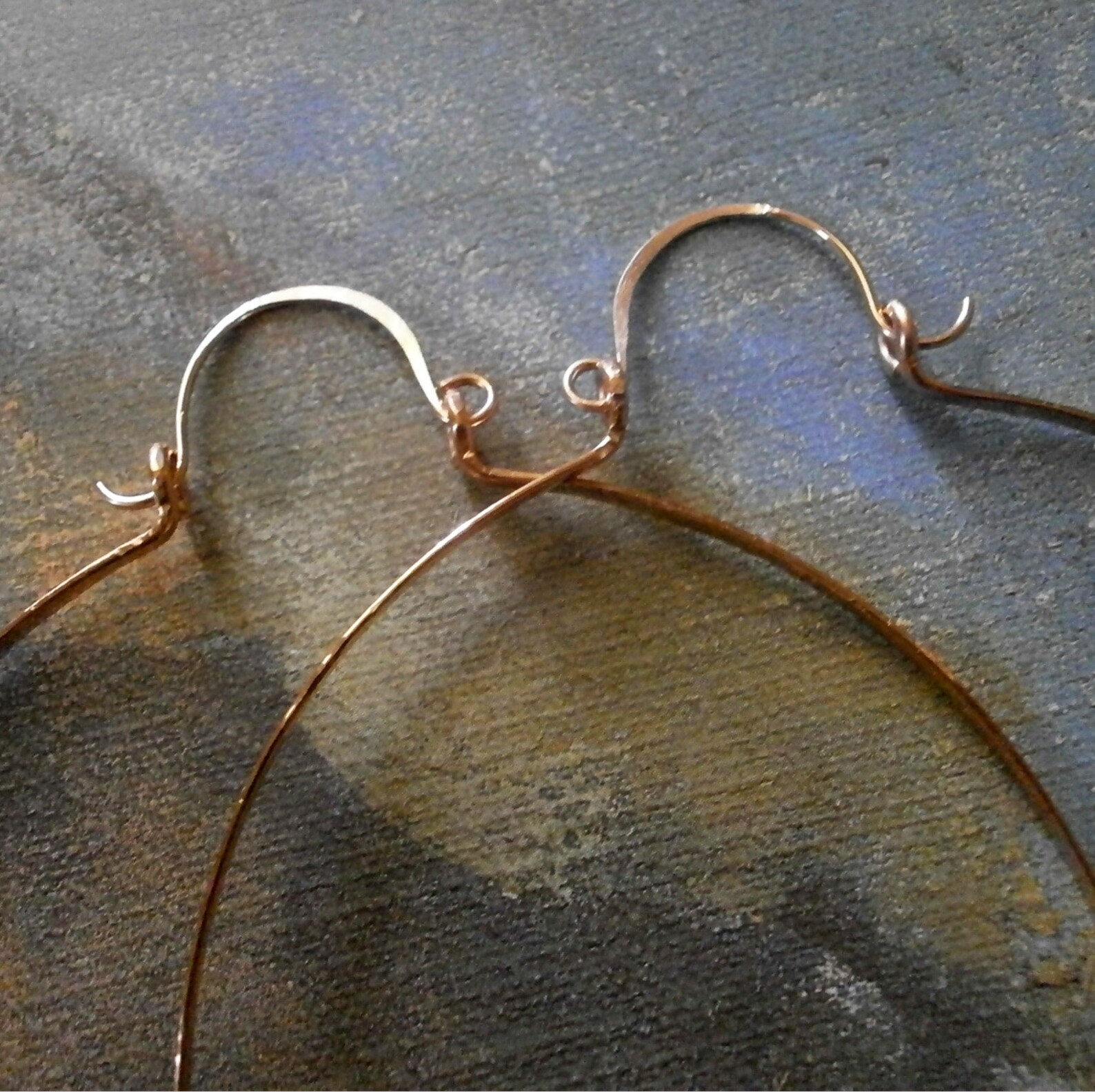 Big Rose Gold Hoops 3 14k Rose Gold Fill Hinged Hoops Large Hammered ...