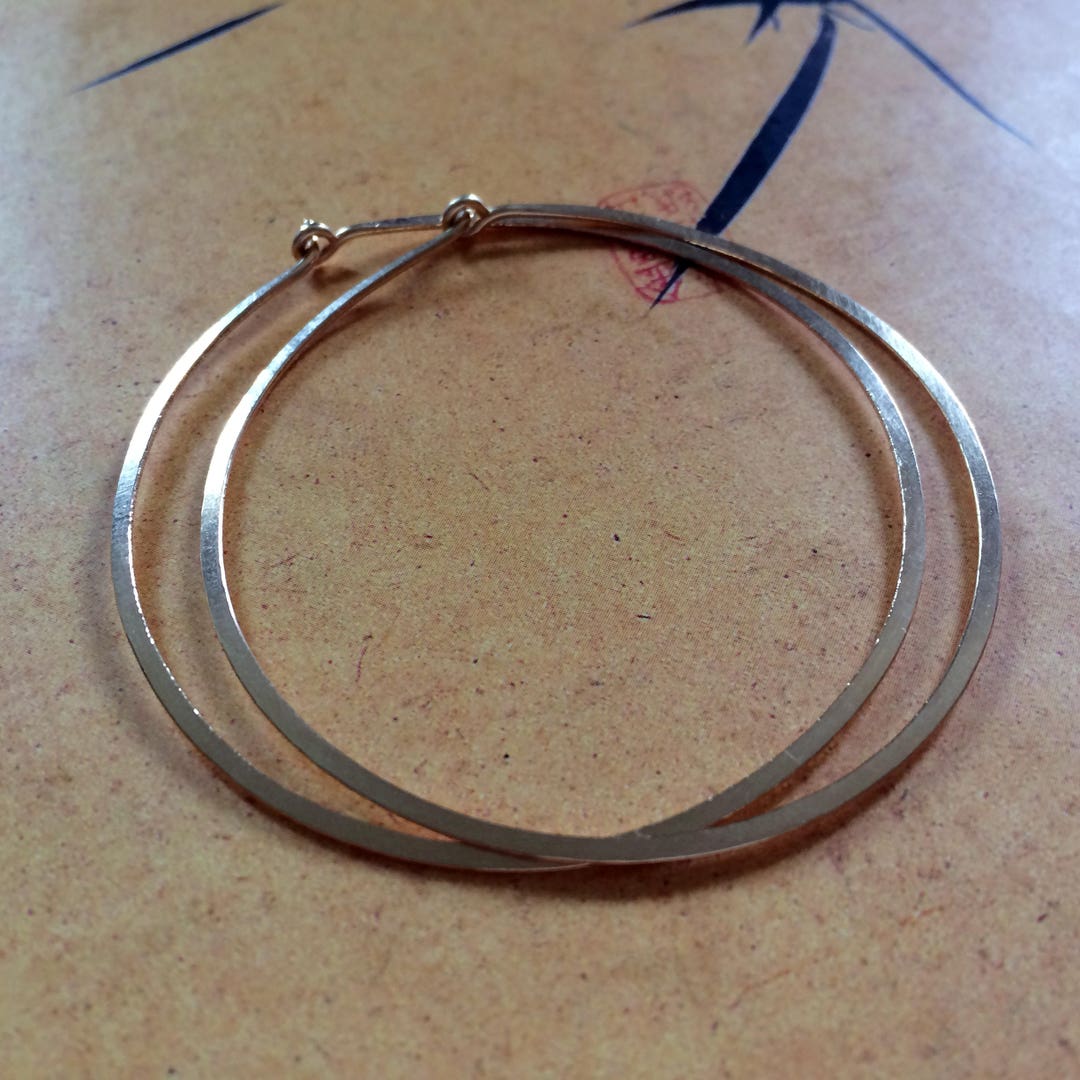Artisan Hammered Gold Hoops Big Gold Hoops Large 14k Gold Fill Hoops ...