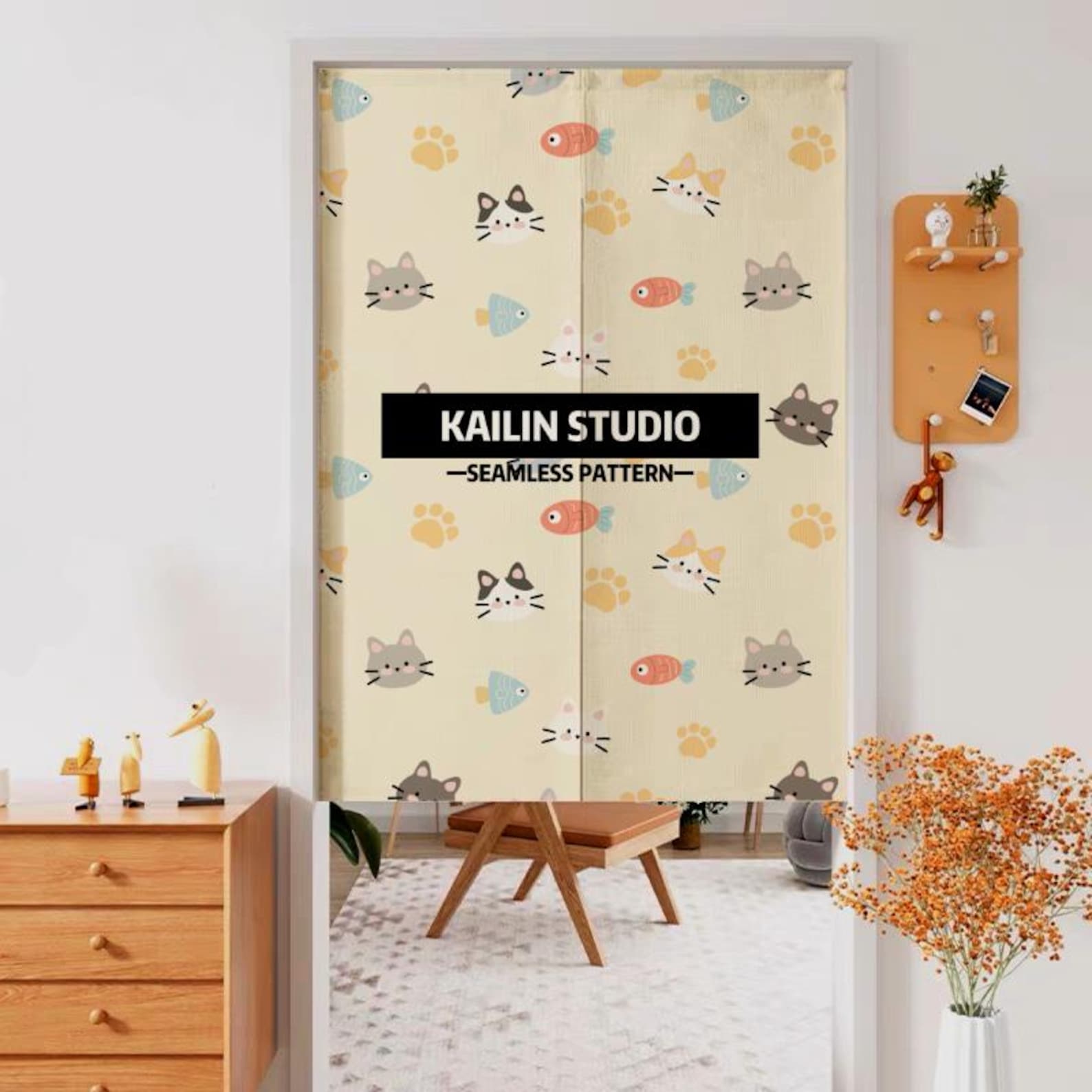 Cute Cat Seamless Pattern, Kawaii Kitty Digital Paper, Cartoon Cat ...