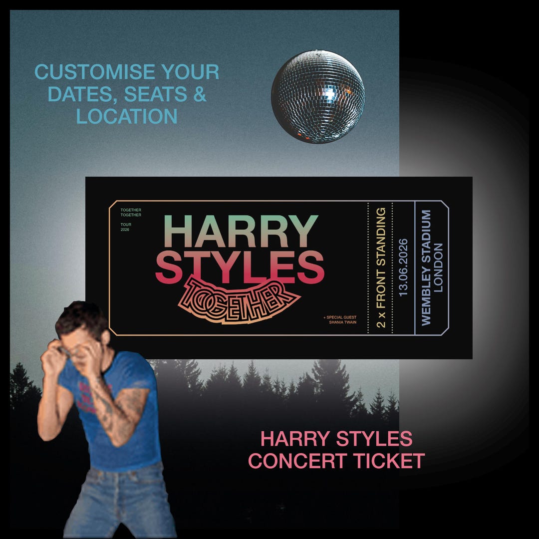 Harry Styles Concert Ticket, Custom Together Tour Keepsake - Etsy