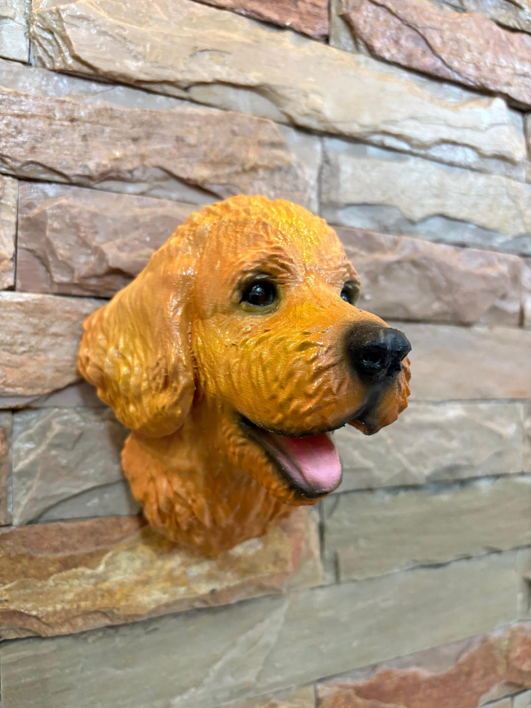 Golden Doodle Dog Head Wall Mount, Toy Poodle Wall Art Home Décor ...
