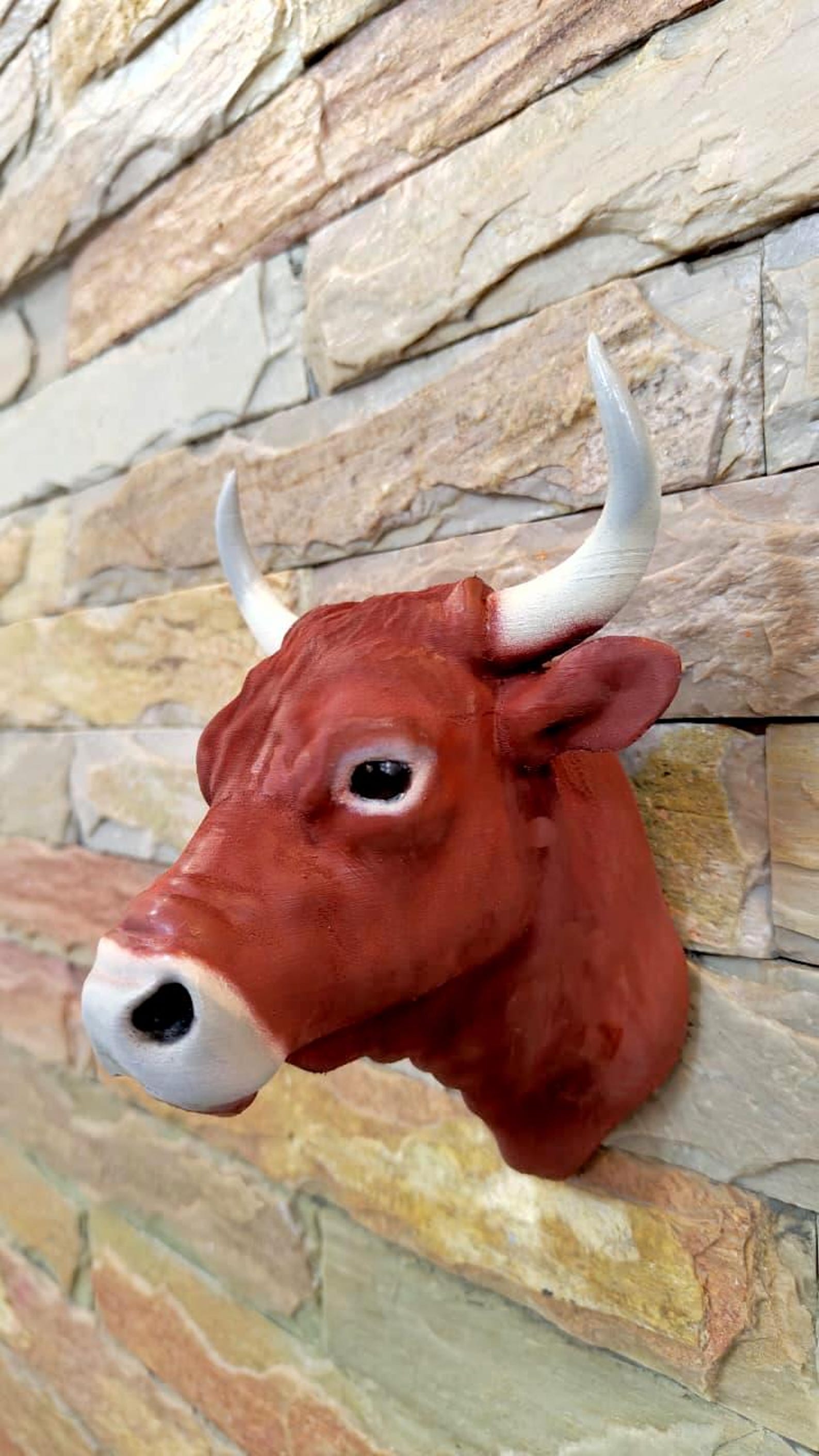 Bull Head Wall Mount, Spanish Bull Farm Home Décor, Gifts for Dad, Pets ...