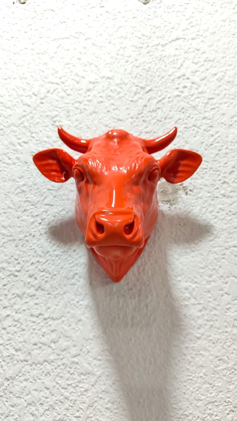Jersey Cow Head Wall Mount, Bull, Farm, Home Décor, Gifts for Dad, Pets ...