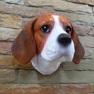 Beagle Dog Head Wall Mount, Dog, Puppy, Home Décor, Gifts for Dad, Pets ...
