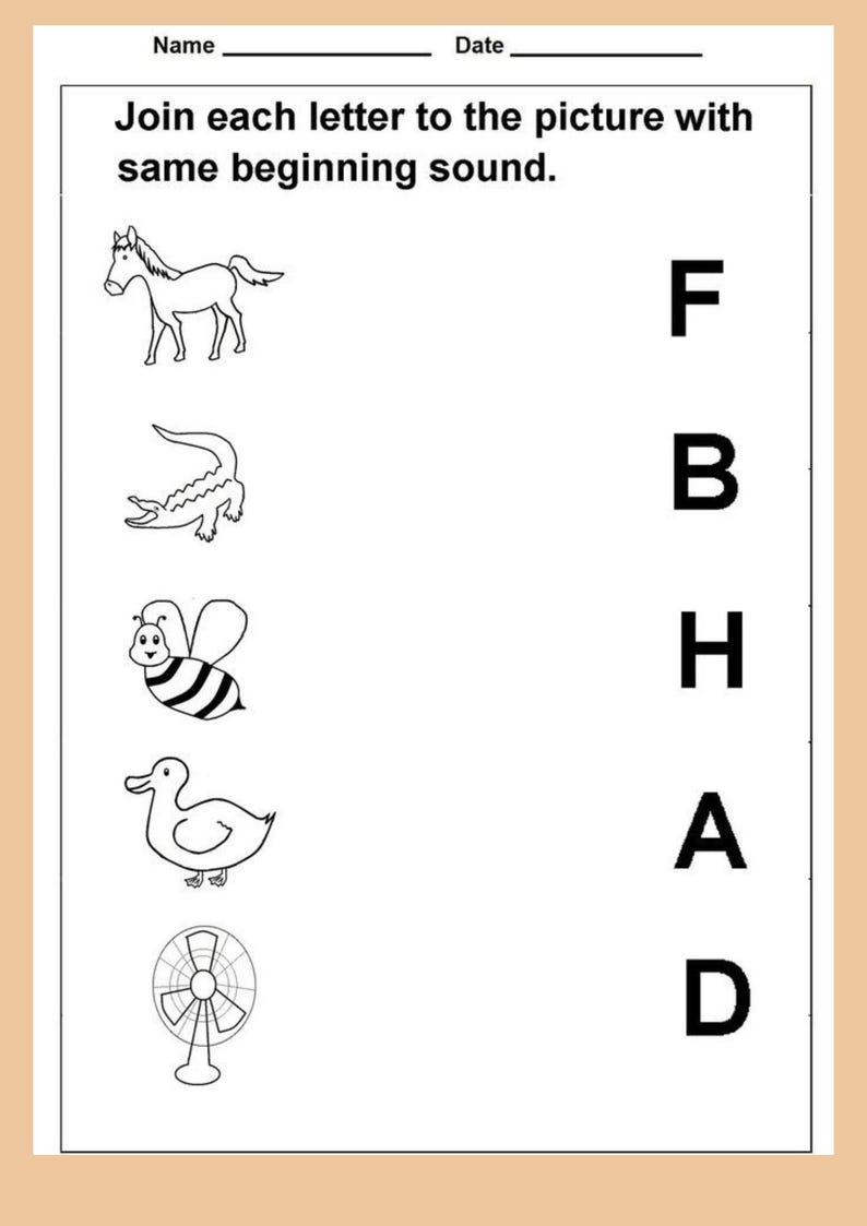 Phonics Worksheet Pack – Animal Theme | Ages 4–6 | Fun & Colorful ...