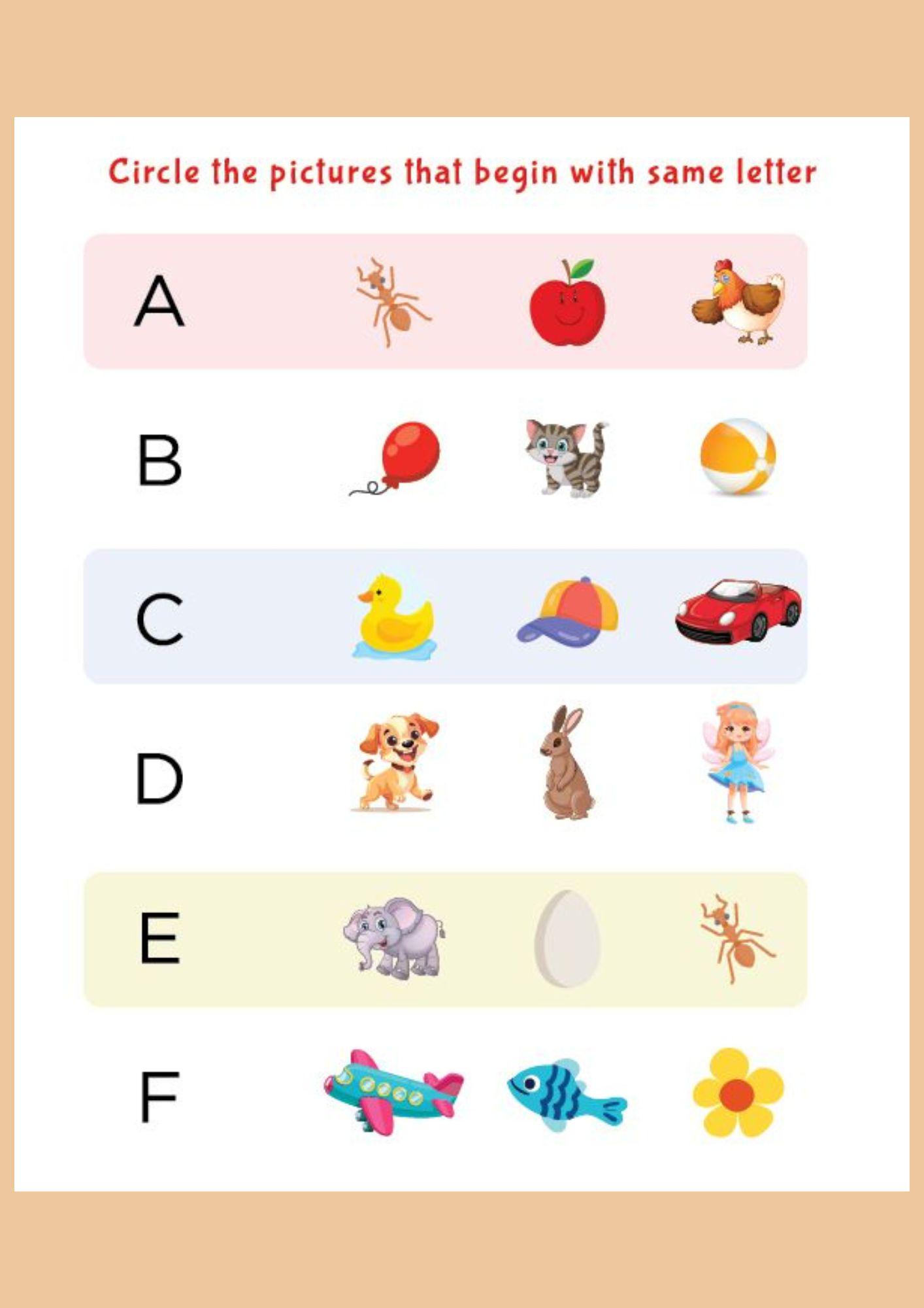 Phonics Worksheet Pack – Animal Theme | Ages 4–6 | Fun & Colorful ...