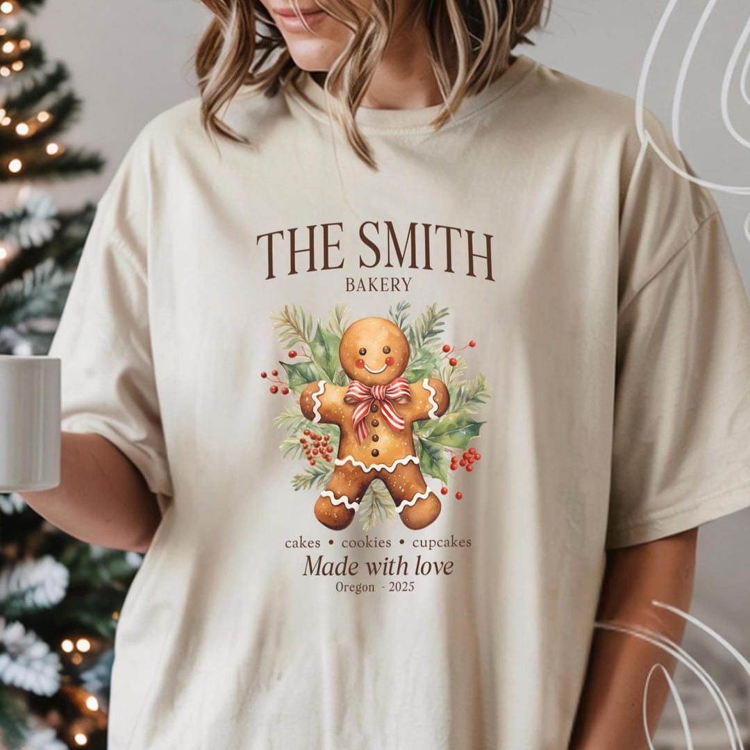Personalized Gingerbread Bakery Shirt Holiday Family Matching Christmas ...
