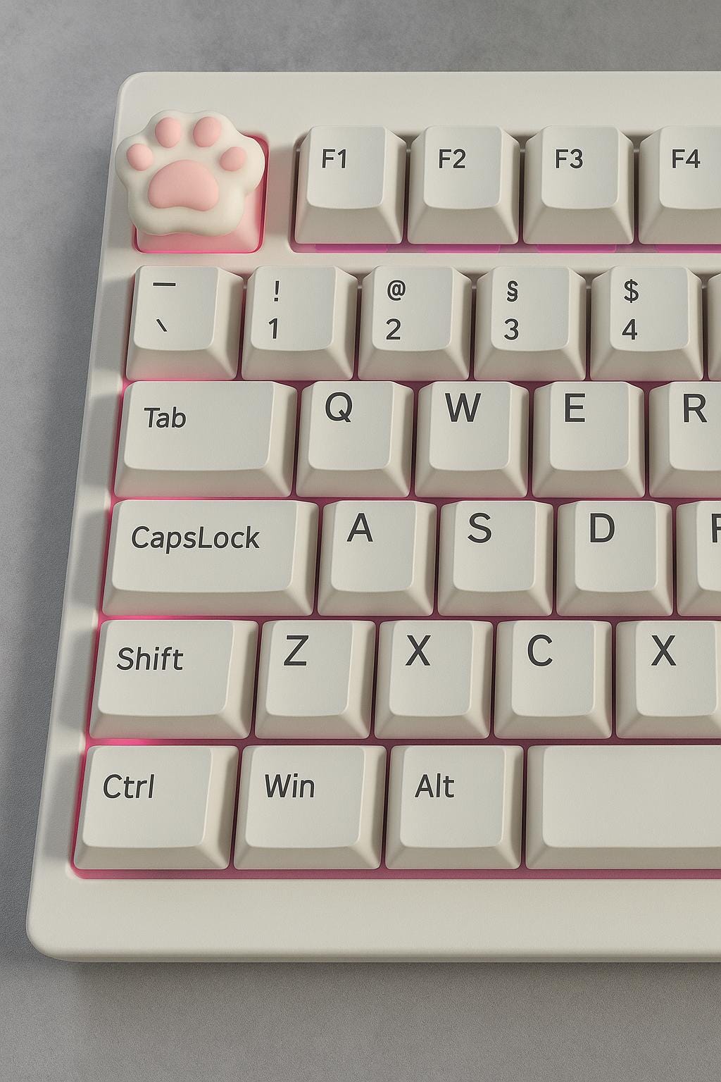 Cute Cat Paw Keycap, Pink Anime-inspired 3D PBT Artisanal Keycap for ...