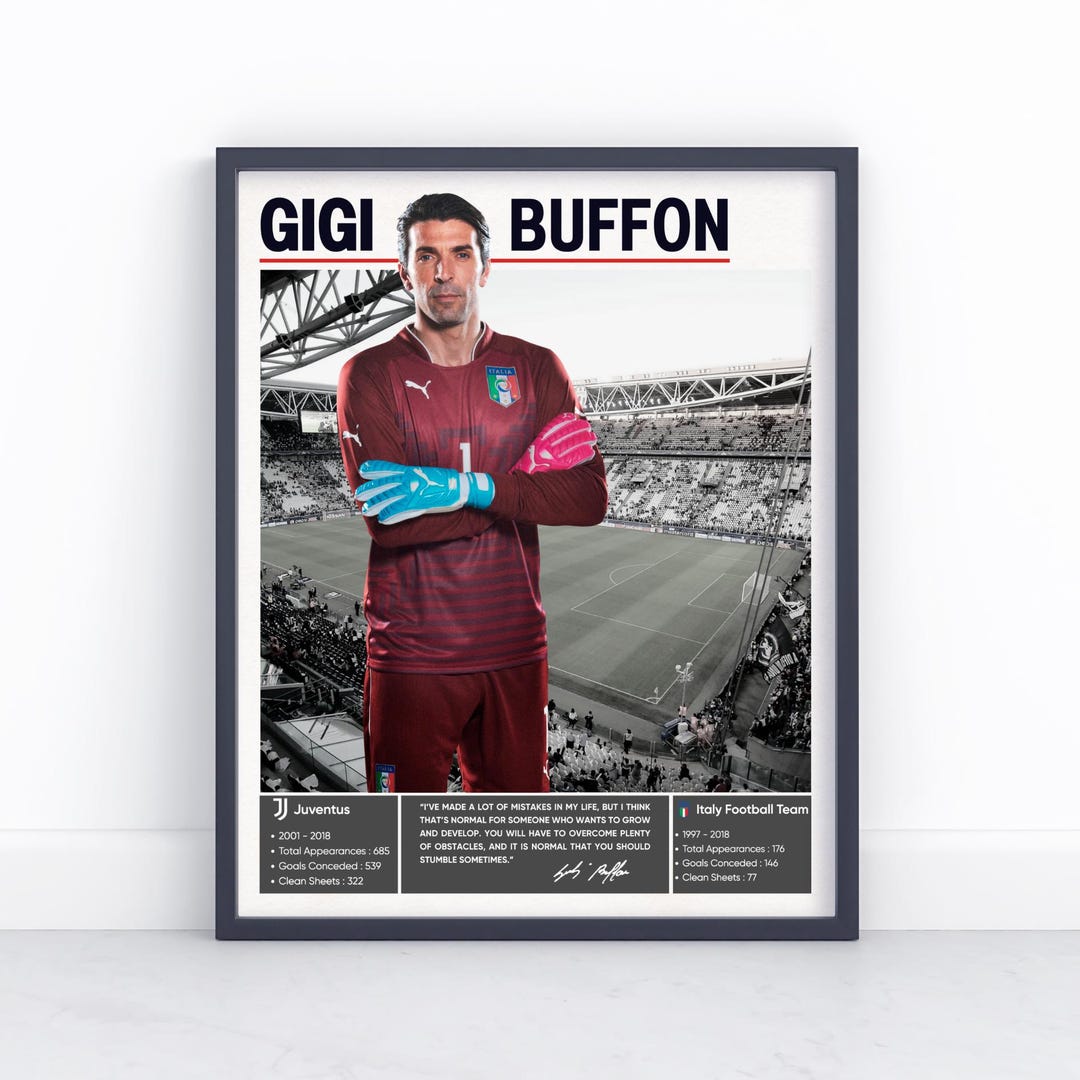 Gigi Buffon Soccer Legend Poster: Motivational Football Art (digital ...