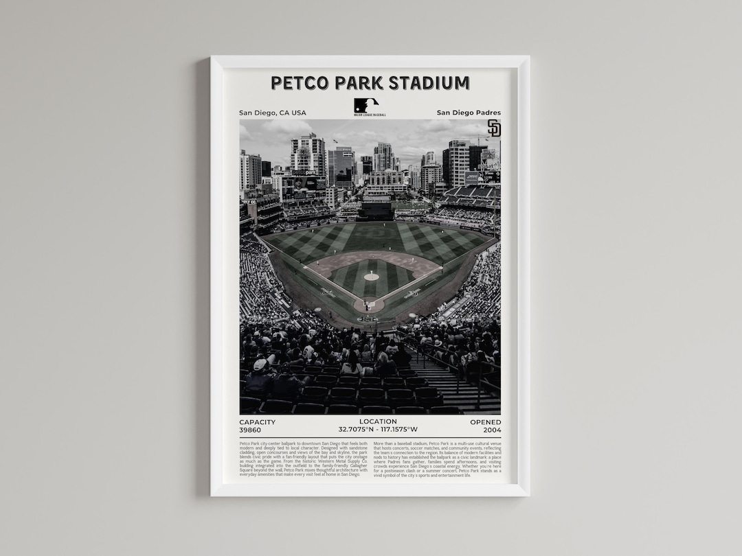 Petco Park Stadium Poster: San Diego Padres Wall Art, Baseball MLB ...