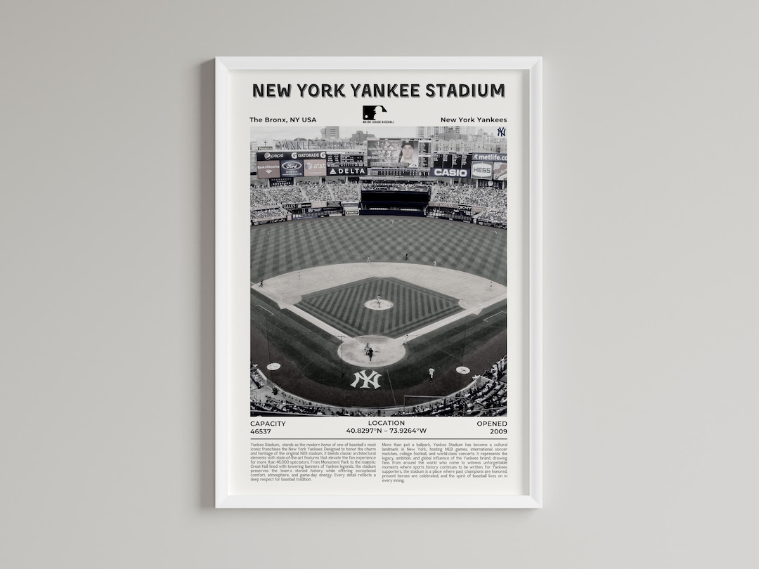 New York Yankee Stadium Poster: Yankees Wall Art, Baseball Print ...