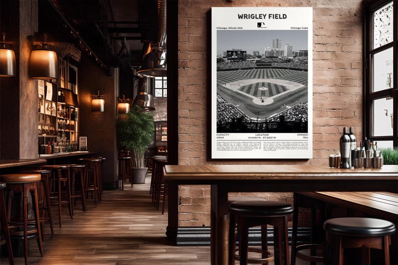 Pôster do Estádio Wrigley Field da MLB: Impressão e Download Digital ...