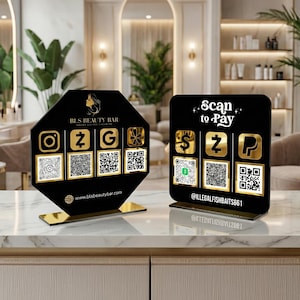 Multi QR Code Business Social Media Sign, Payment Sign, Scan to Pay - Etsy