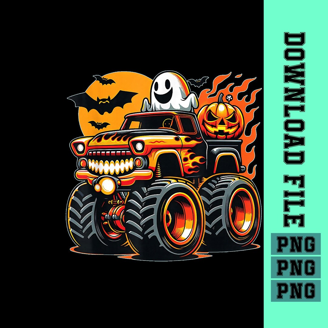 Halloween Ghost Monster Truck PNG, Pumpkin Truck (digital File) - Etsy ...