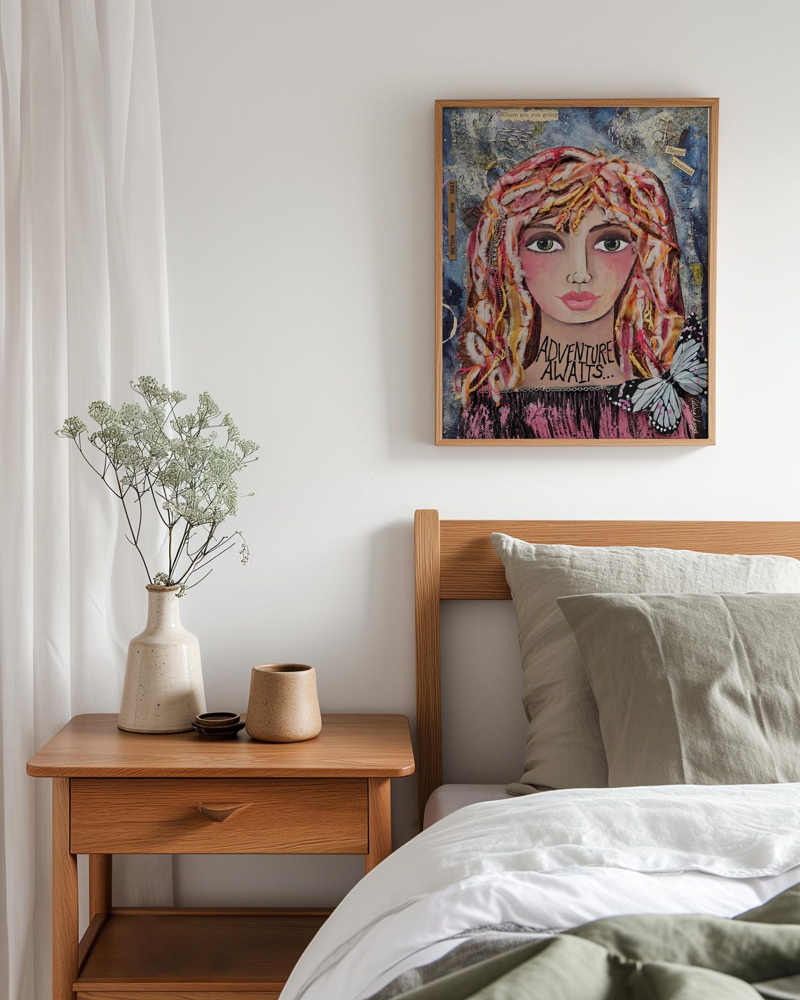 Strong Soulful Girl Art, Bold Colors Hand Painted, Confident Woman ...