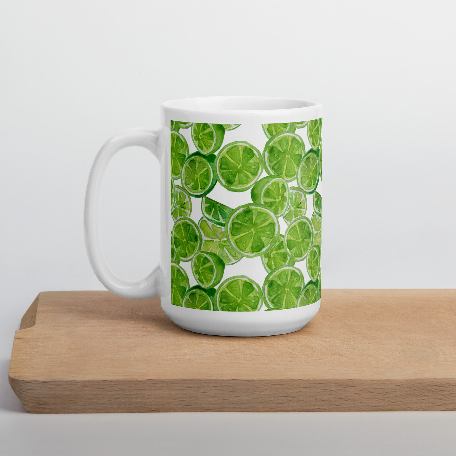For the Love of Limes - Art Mug, Watercolor, Limes, Citrus, Summer ...