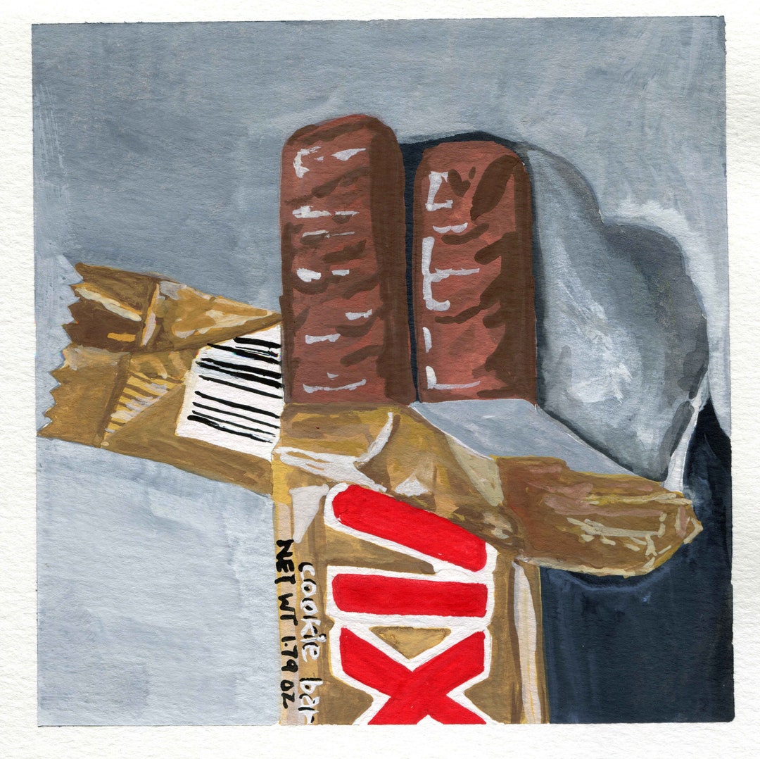 Twix Candy Original 6x6 Gouache Painting - Etsy