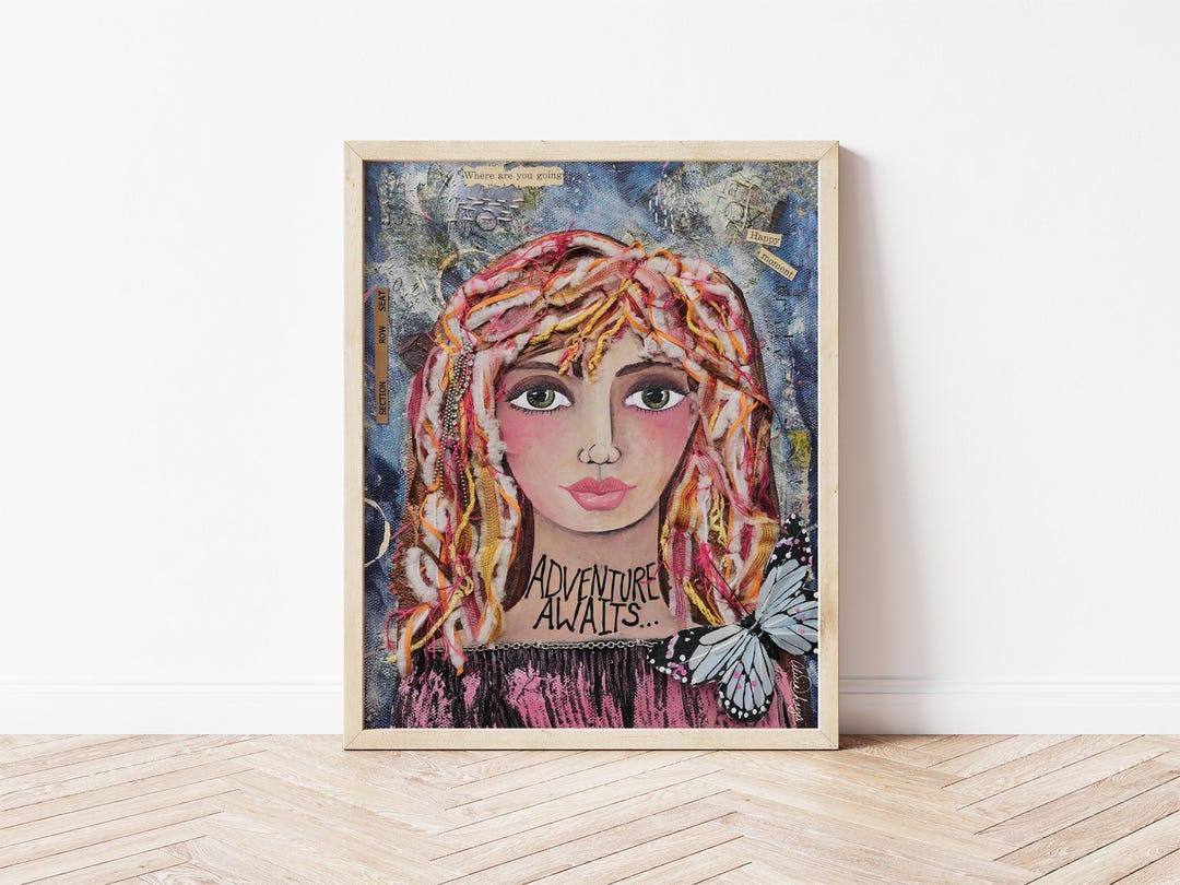 Strong Soulful Girl Art, Bold Colors Hand Painted, Confident Woman ...