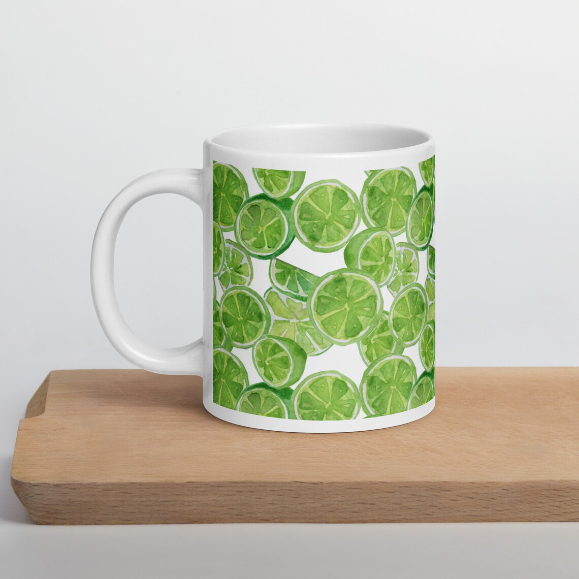For the Love of Limes Art Mug, Watercolor, Limes, Citrus, Summer, Green ...
