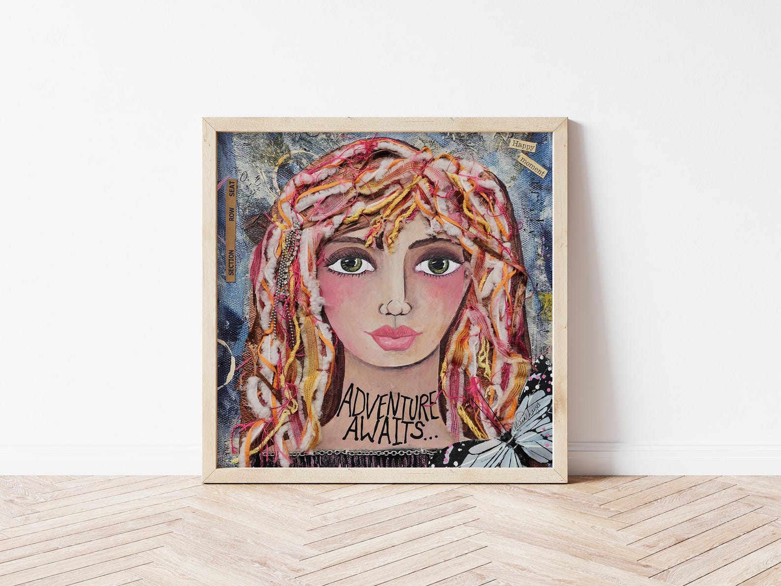 Strong Soulful Girl Art, Bold Colors Hand Painted, Confident Woman ...