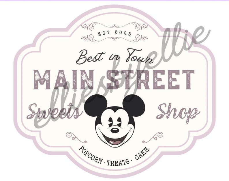 Printable Vintage Mickey Mouse Sweet Store Main Street Sign for Any ...