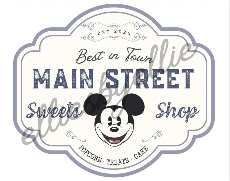 Printable Vintage Mickey Mouse Sweet Store Main Street Sign for Any ...