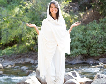 White Unisex Shawl Ritual Robe Ceremony Robe Kimono Robe | Etsy