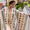 White Cotton Hooded Cloak With African Print Festival Dress Jedi Cape ...