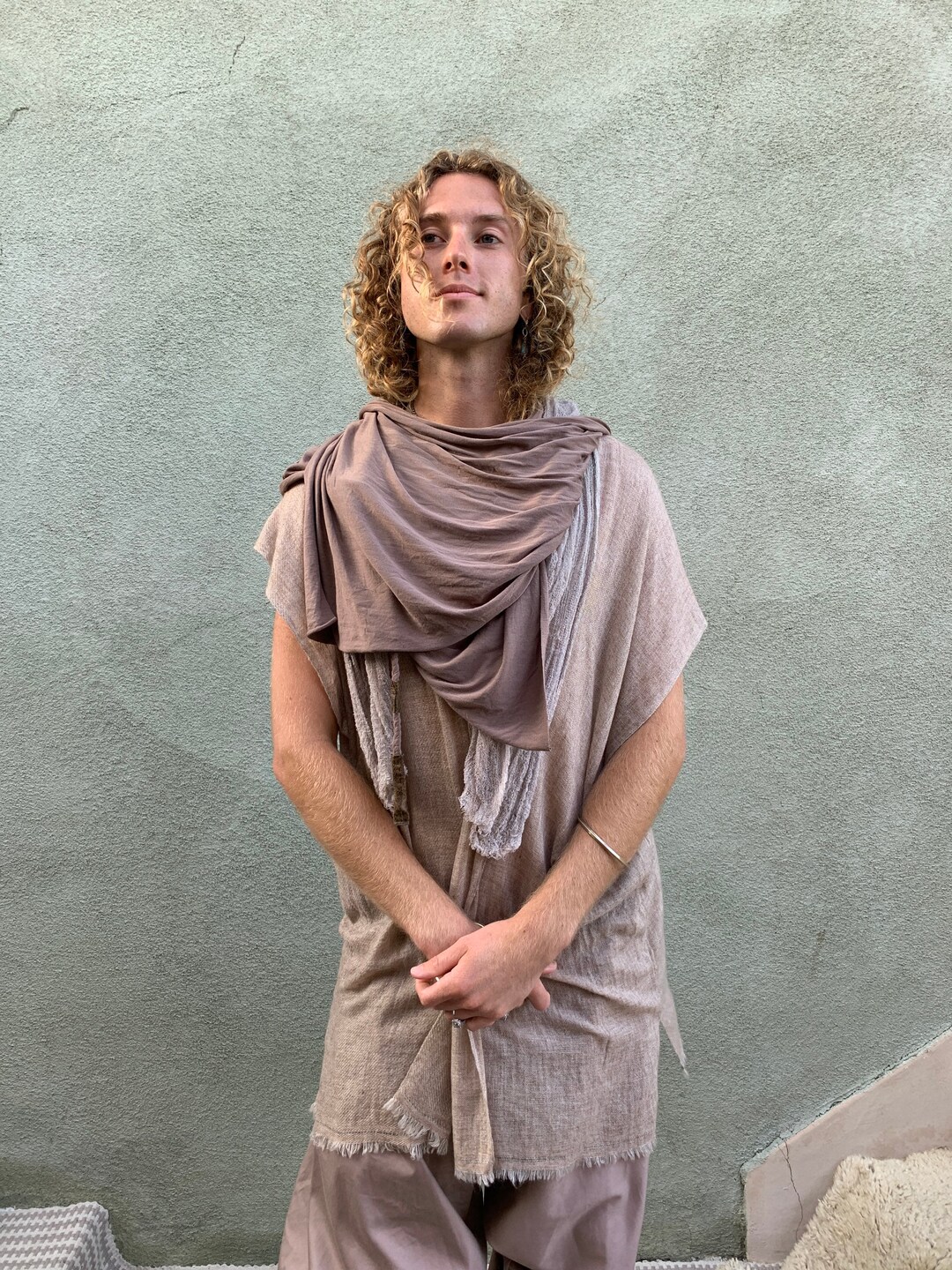 Handcrafted Desert Scarf With Hand Dyed Gauze Layer Cotton - Etsy