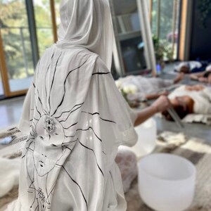 Women's Hooded Ritual Robe in White, Spiritual Wearable Art - Etsy