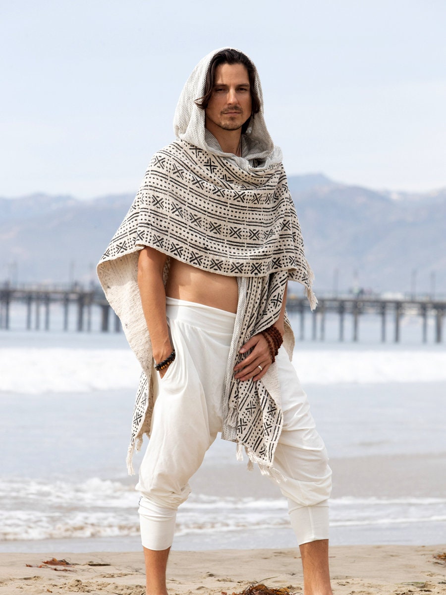 Handwoven Cotton Poncho: Tribal Print Cape, Ethically Made - Etsy