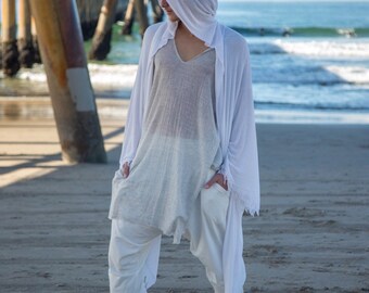 White Unisex Shawl Ritual Robe Ceremony Robe Kimono Robe | Etsy