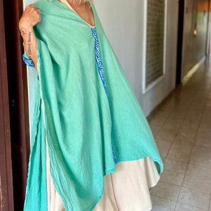 Handmade Jungle Green Ritual Robe, Ceremony Poncho - Etsy