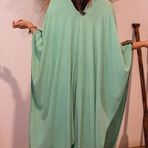 One of a Kind Traditional Handmade Green Ethnic Cotton Poncho - Etsy